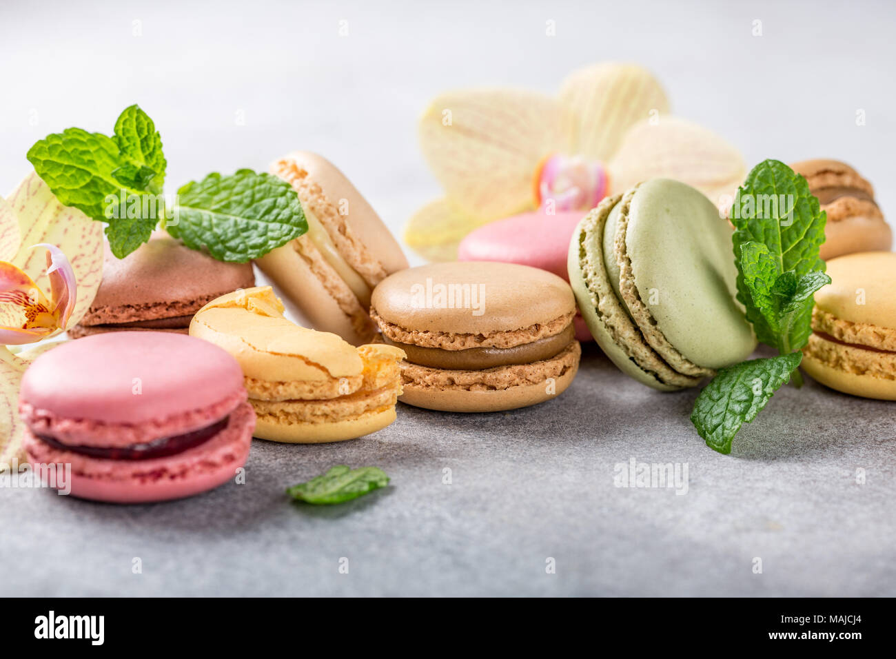 French assorted macarons Stock Photo - Alamy