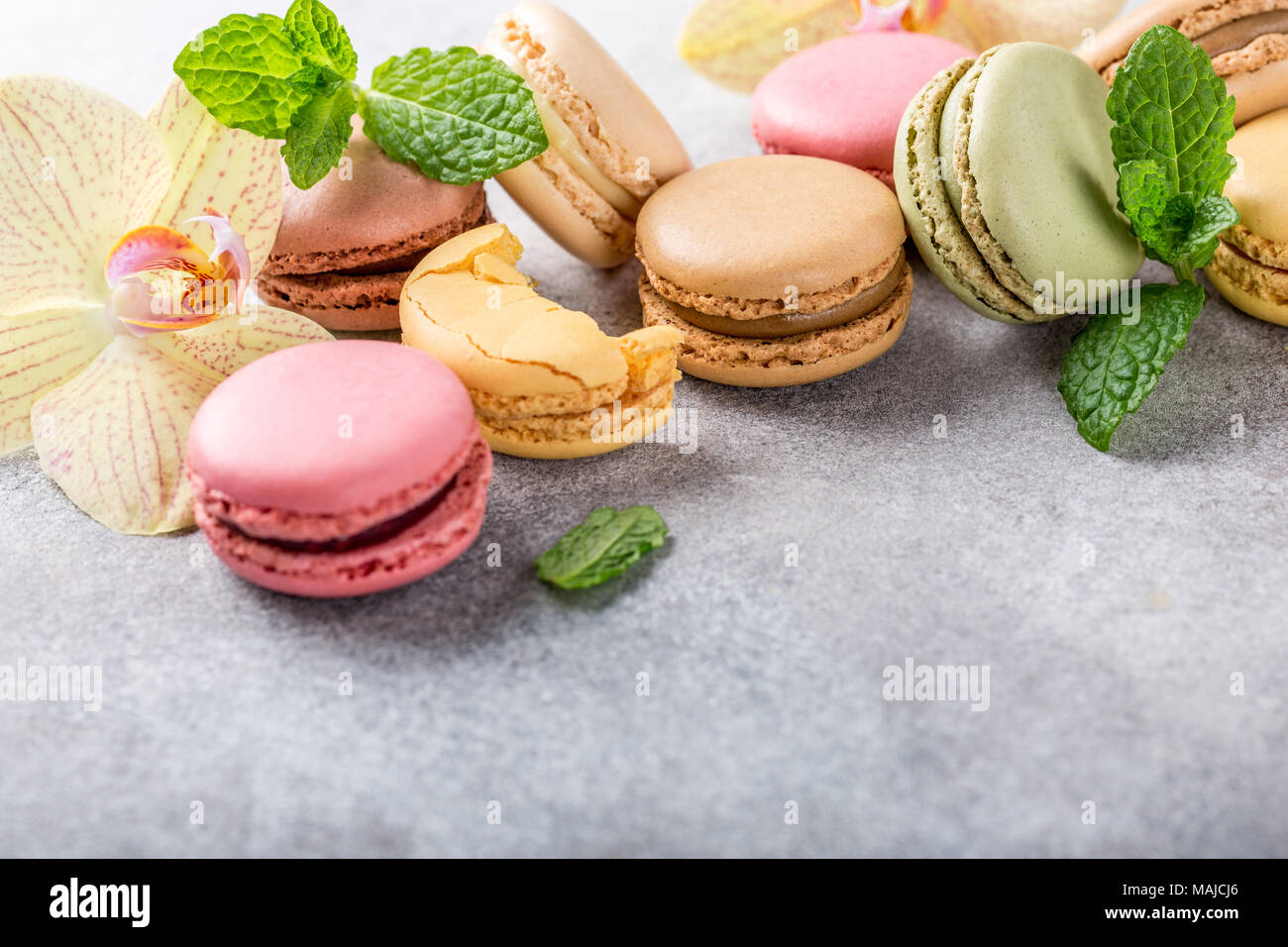 French assorted macarons Stock Photo - Alamy