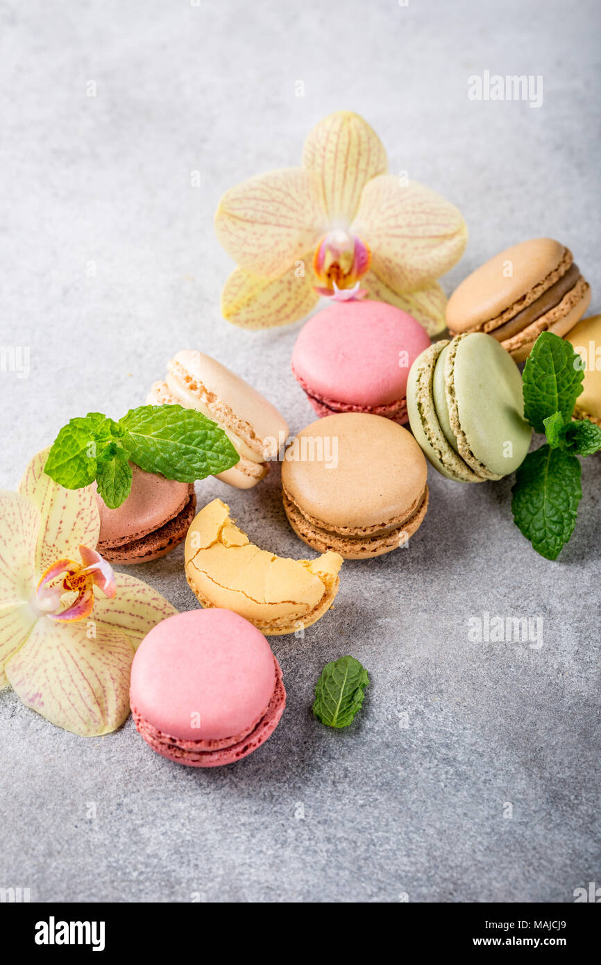 French assorted macarons Stock Photo - Alamy