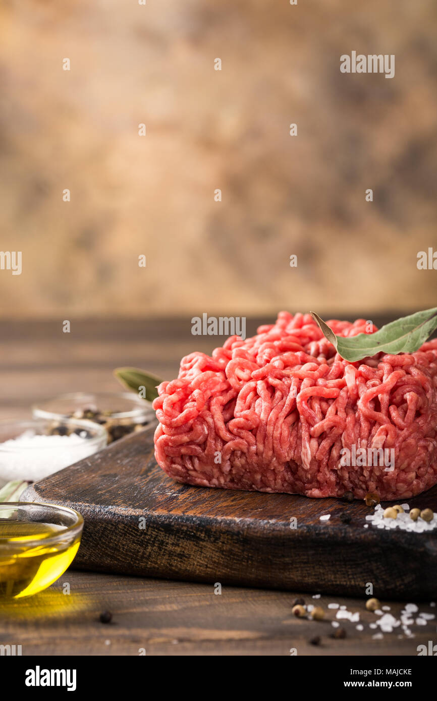 Fresh raw beef minced meat Stock Photo - Alamy