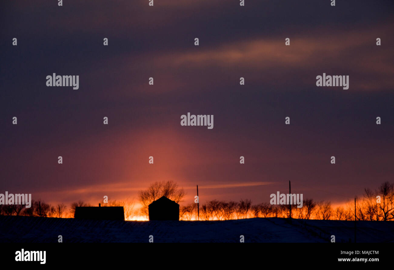 Saskatchewan winter sunset hi-res stock photography and images - Alamy