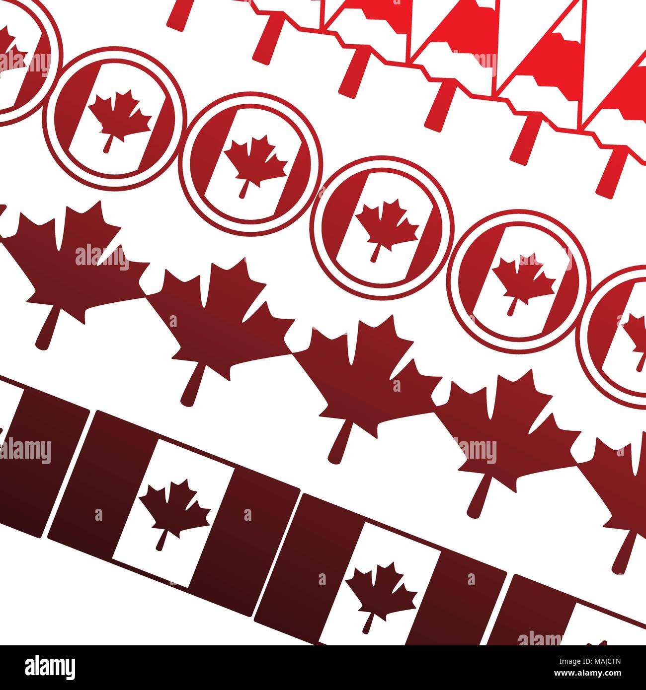canadian pattern flag and pine forest vector illustration design Stock ...