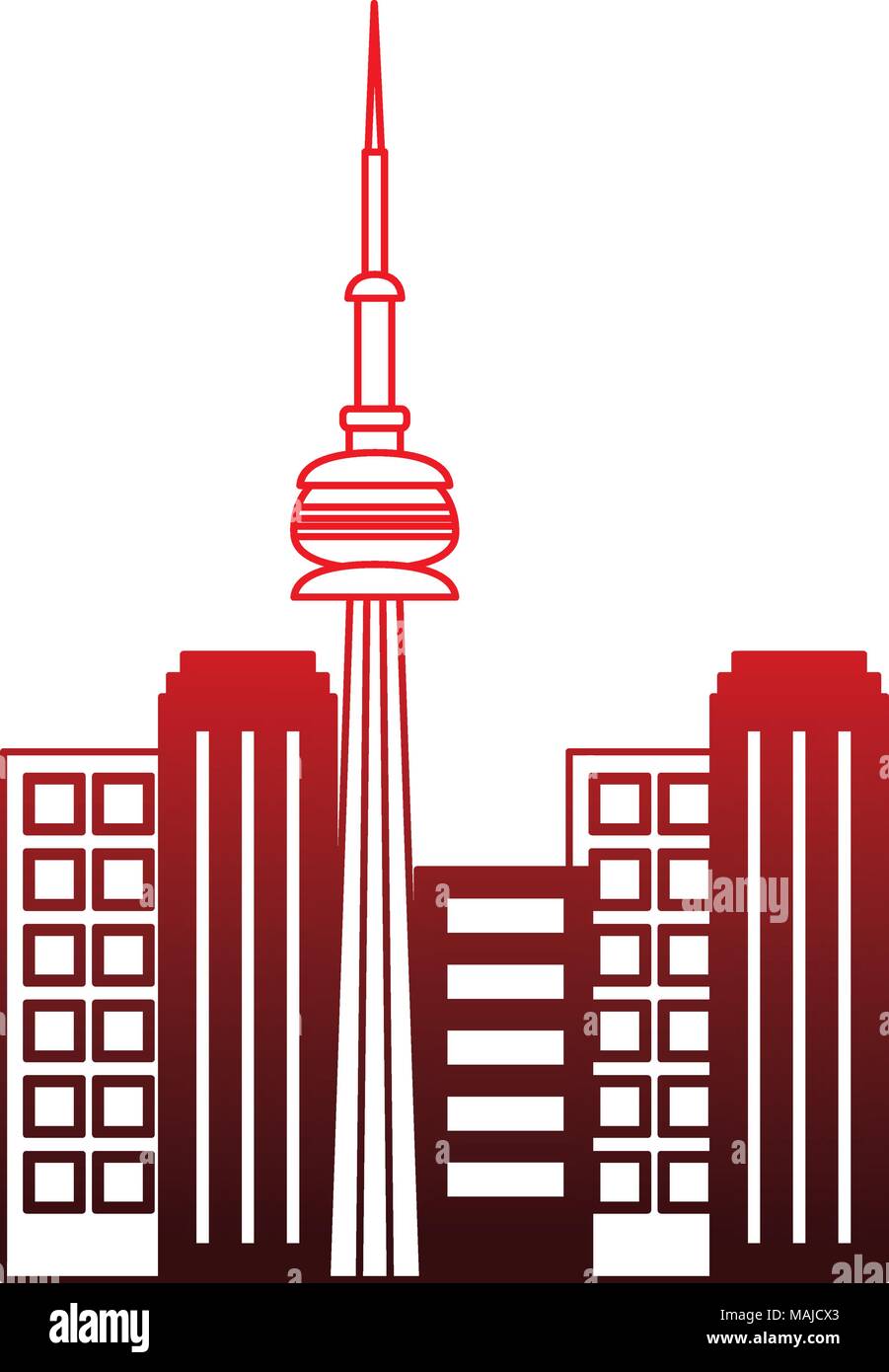 Toronto downtown dusk cityscape Stock Vector Images - Alamy