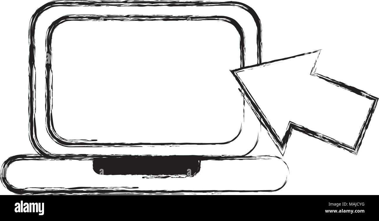 laptop device with cursor arrow pointer vector illustration design ...