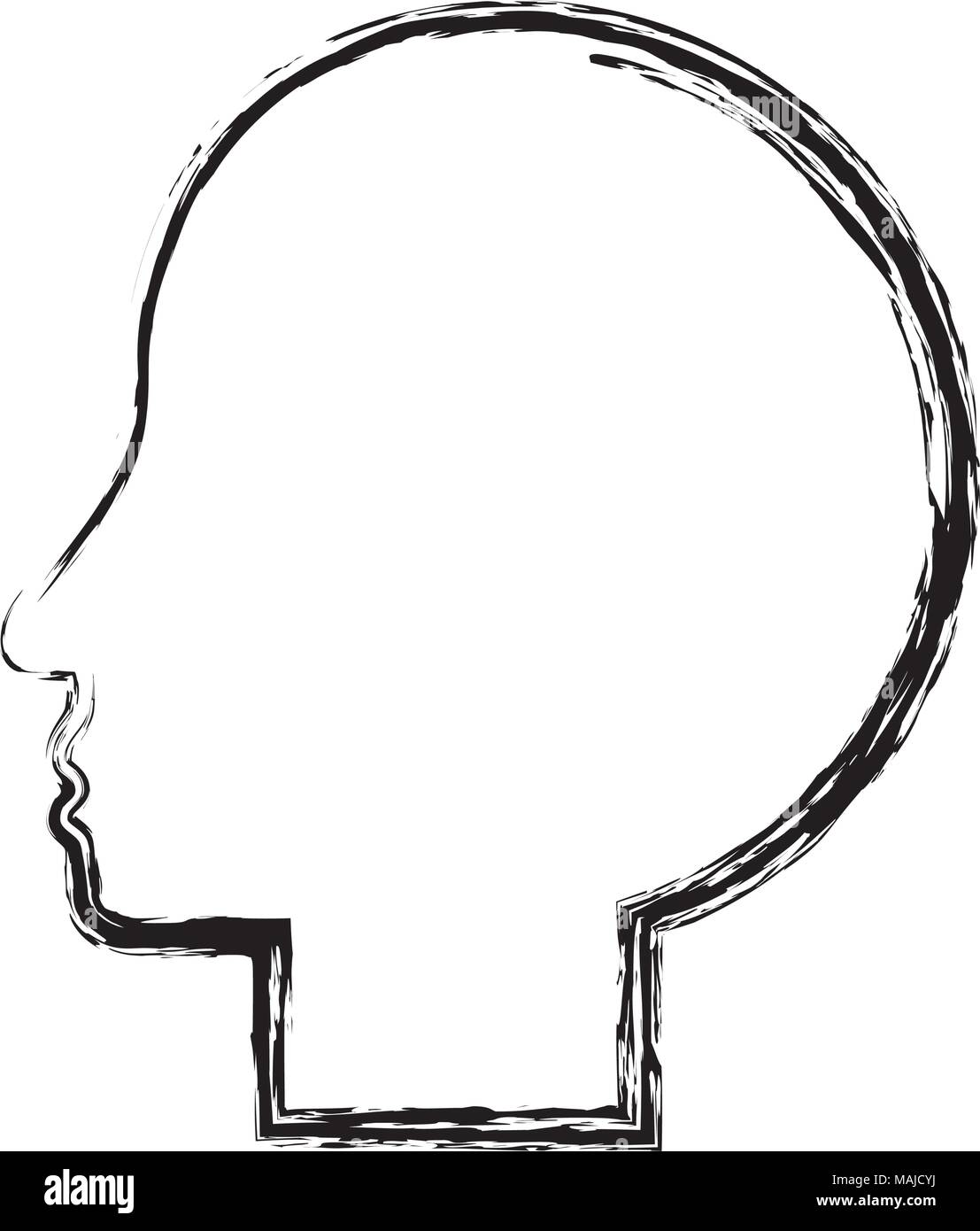 profile head isolated icon vector illustration outline design Stock ...