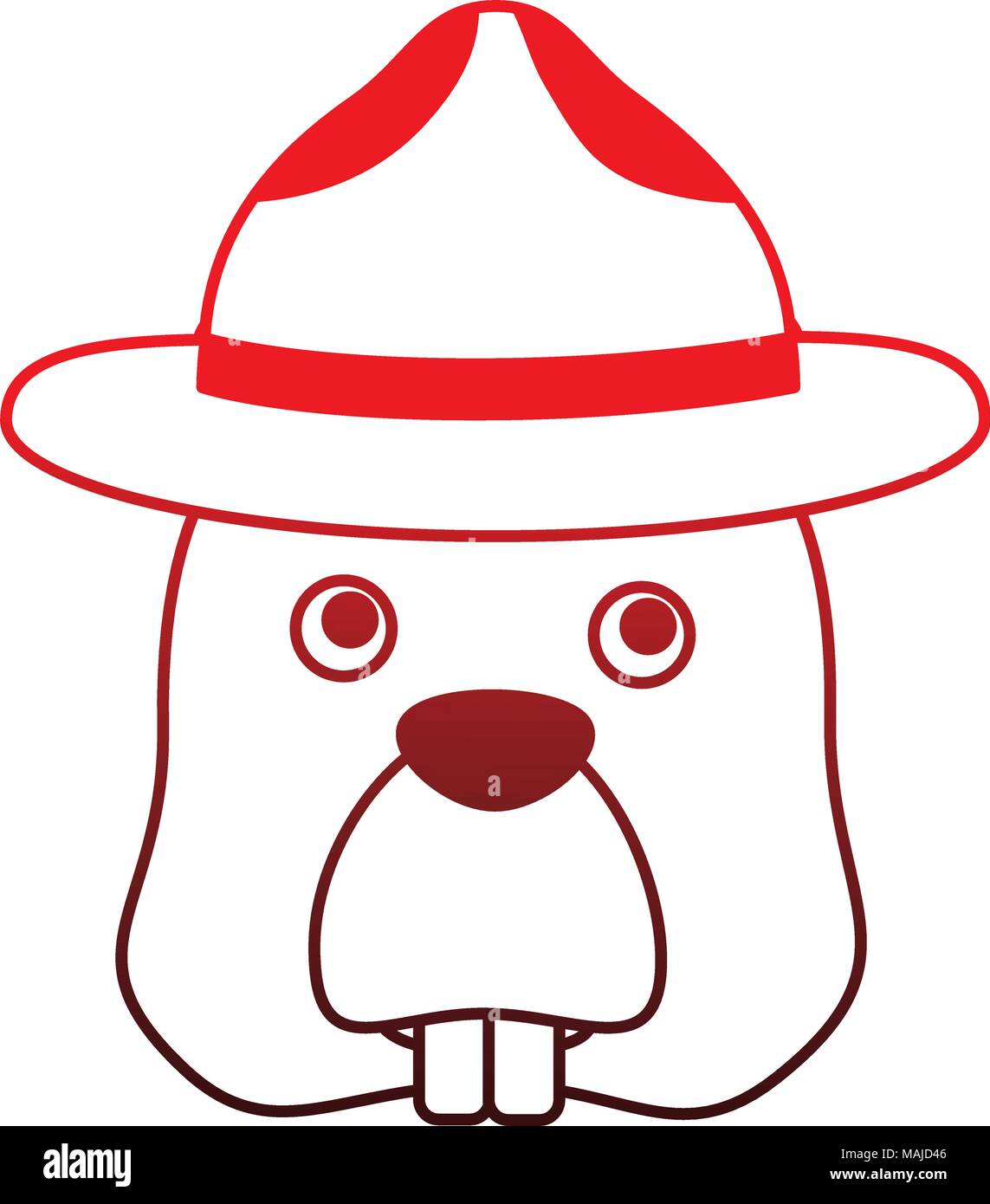 beaver with hat character vector illustration design Stock Vector Image ...