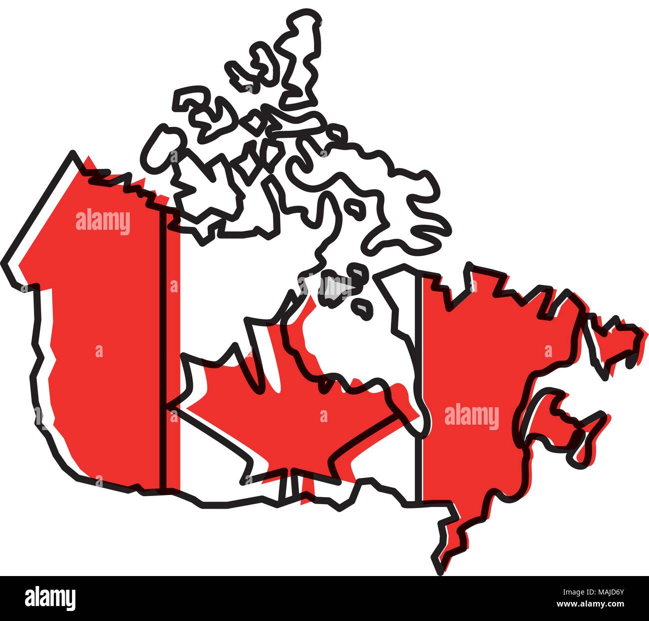 canadian map with flag vector illustration design Stock Vector Image ...