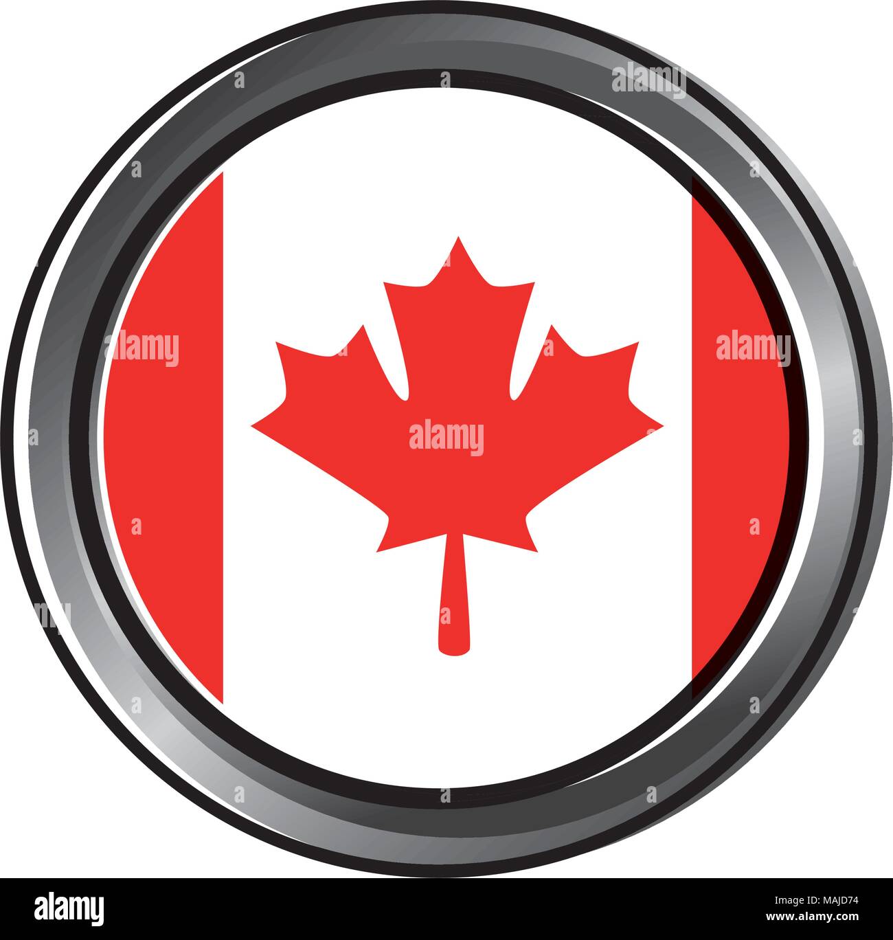 flag of canada button vector illustration design Stock Vector Image ...