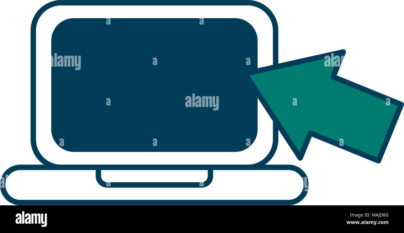 laptop device with cursor arrow pointer vector illustration design ...