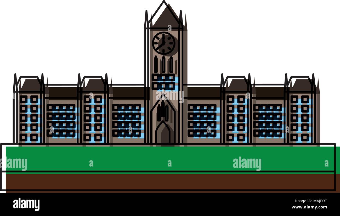 ottawa canada parliament building facade vector illustration design ...