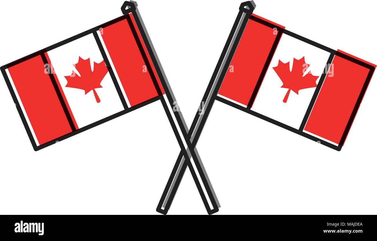 American and canadian crossed flags hi-res stock photography and images ...
