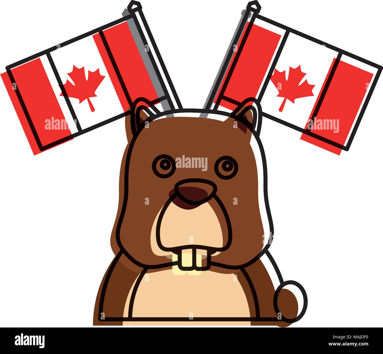Beaver holding canadian flag hi-res stock photography and images - Alamy