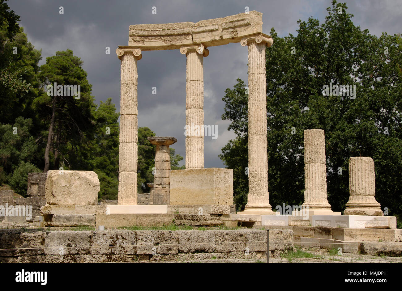 Greece, Olympia. The Philippeion. Circular memorial of Philip of ...
