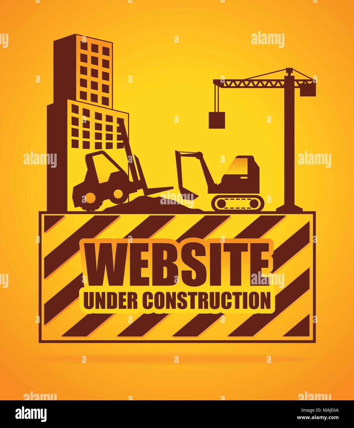 Under construction machinery and equipment design, vector illustration ...