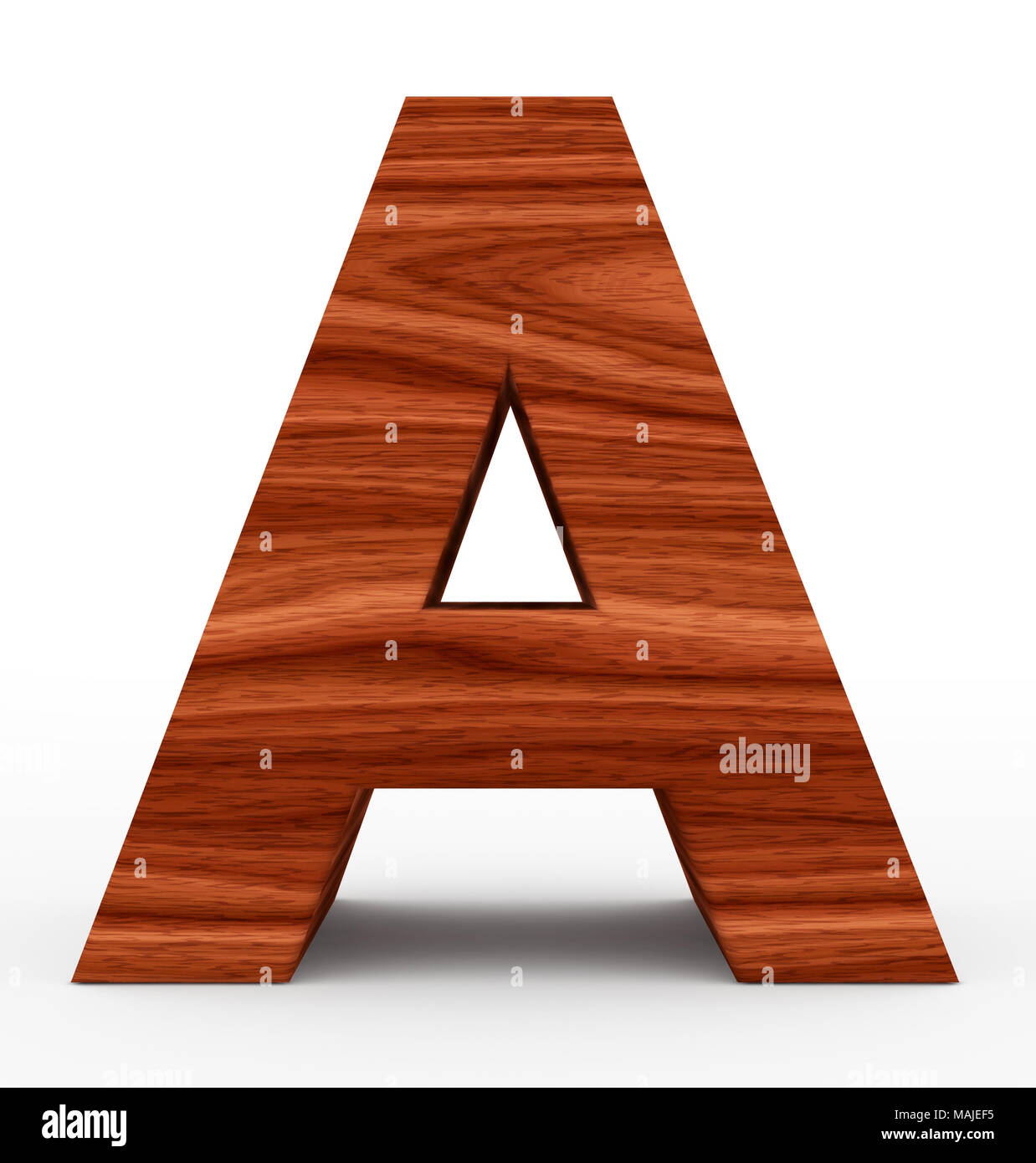 letter A 3d wooden isolated on white - 3d rendering Stock Photo - Alamy