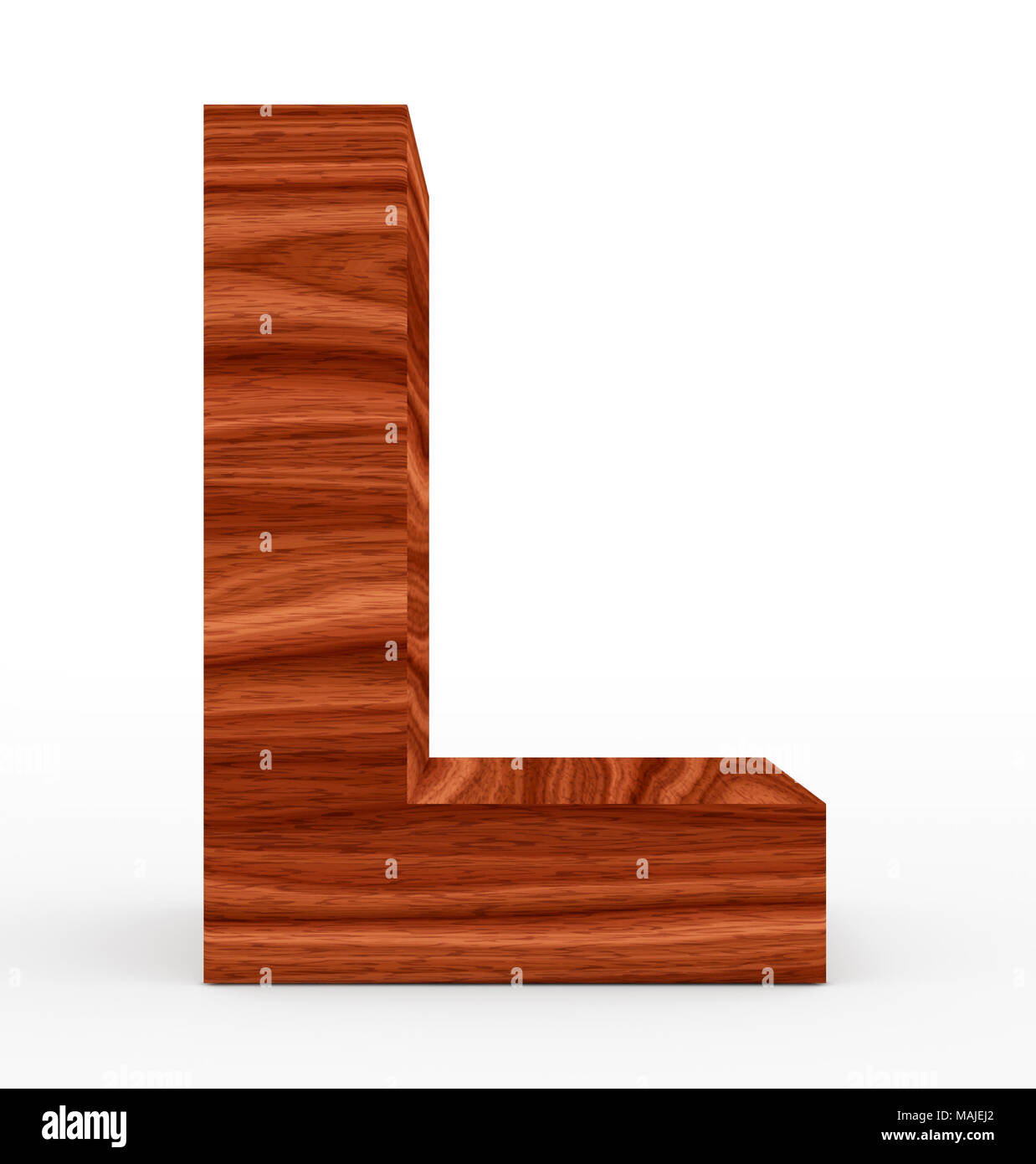 letter L 3d wooden isolated on white - 3d rendering Stock Photo - Alamy