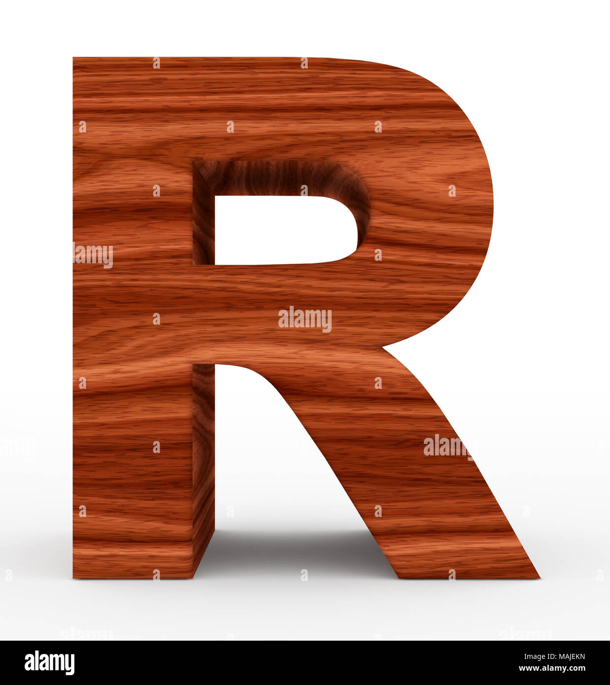 letter R 3d wooden isolated on white - 3d rendering Stock Photo - Alamy