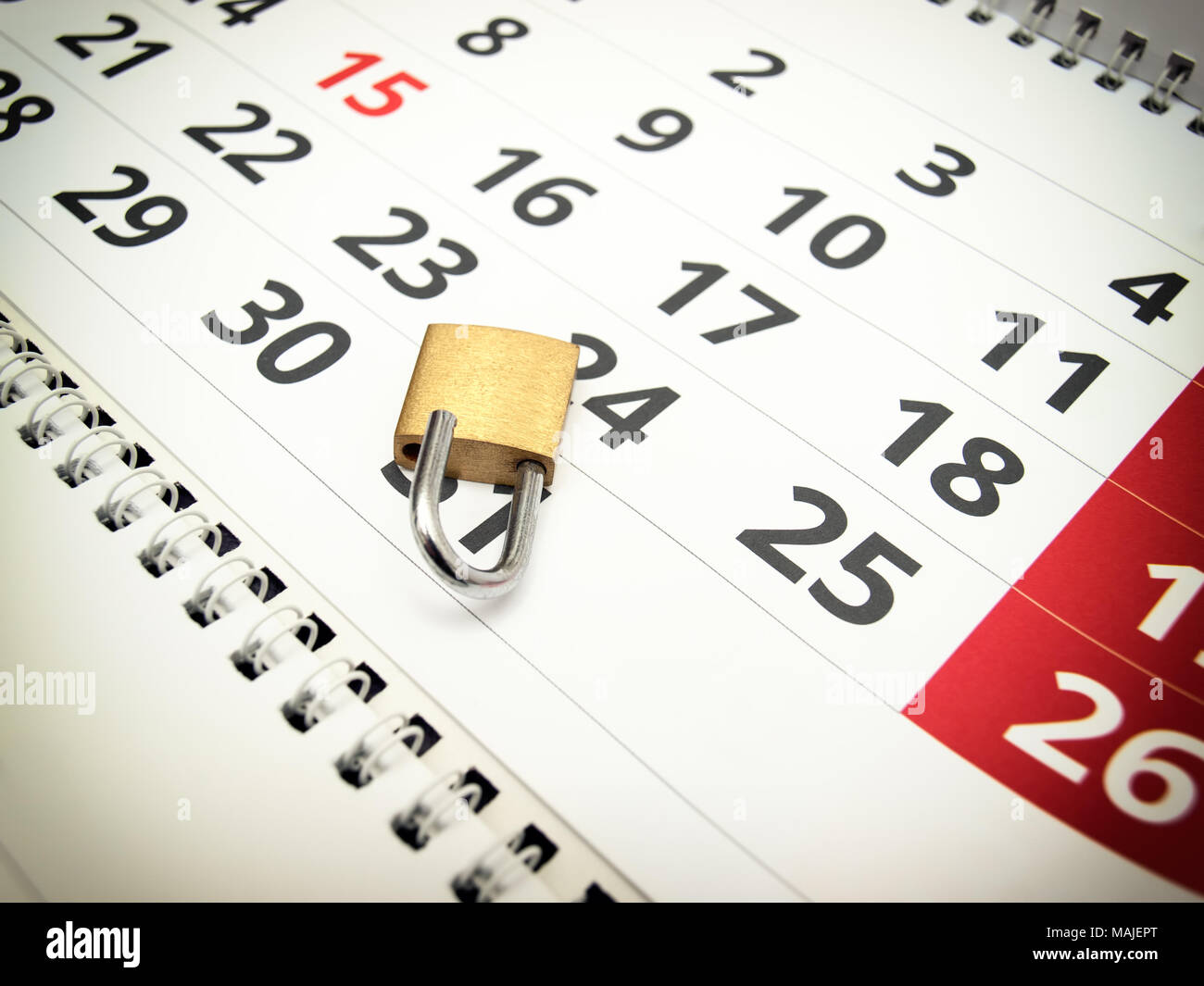 Conceptual image about trial period presented with a calendar and a ...