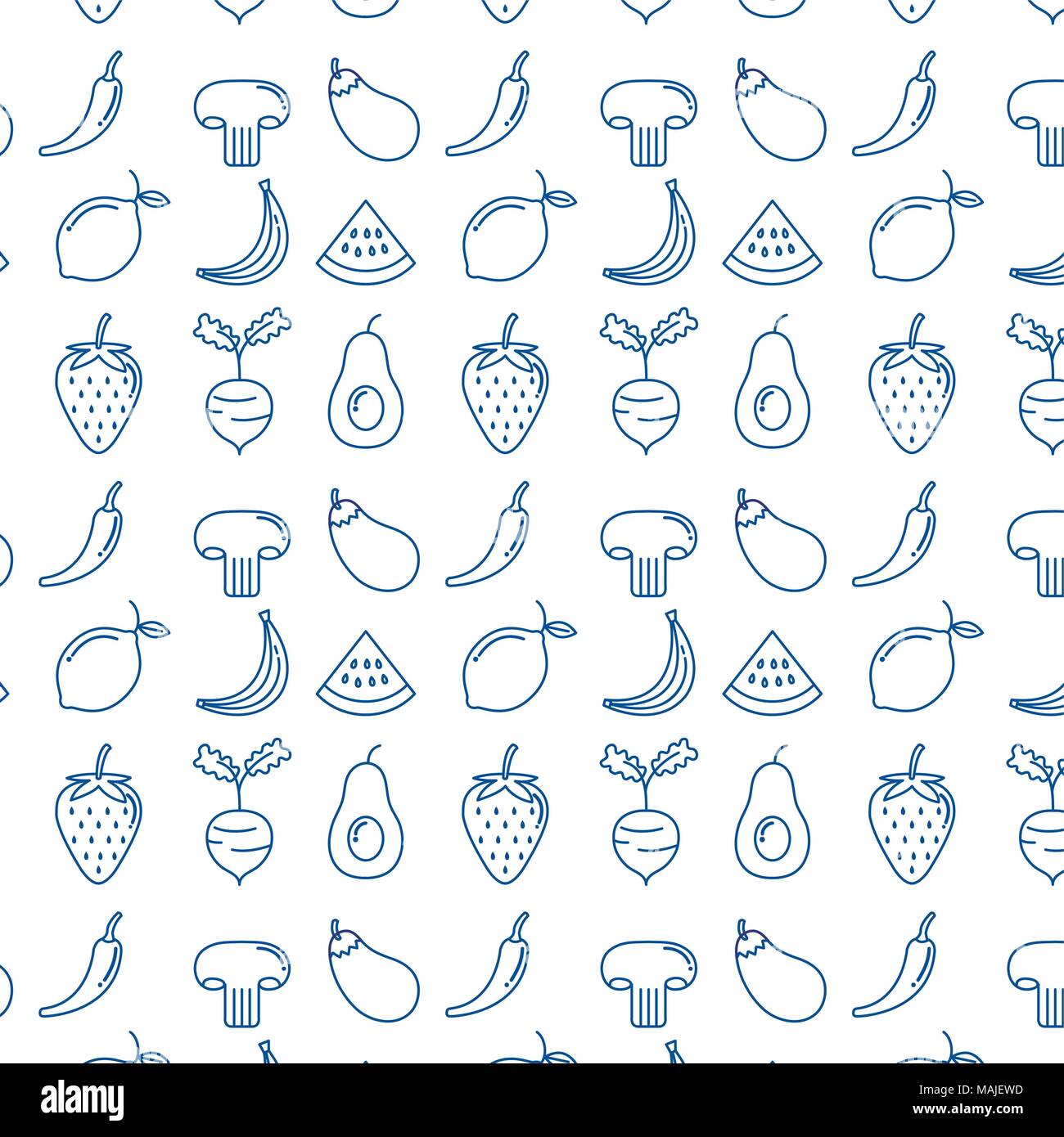 fruits and vegetables pattern background vector illustration design ...