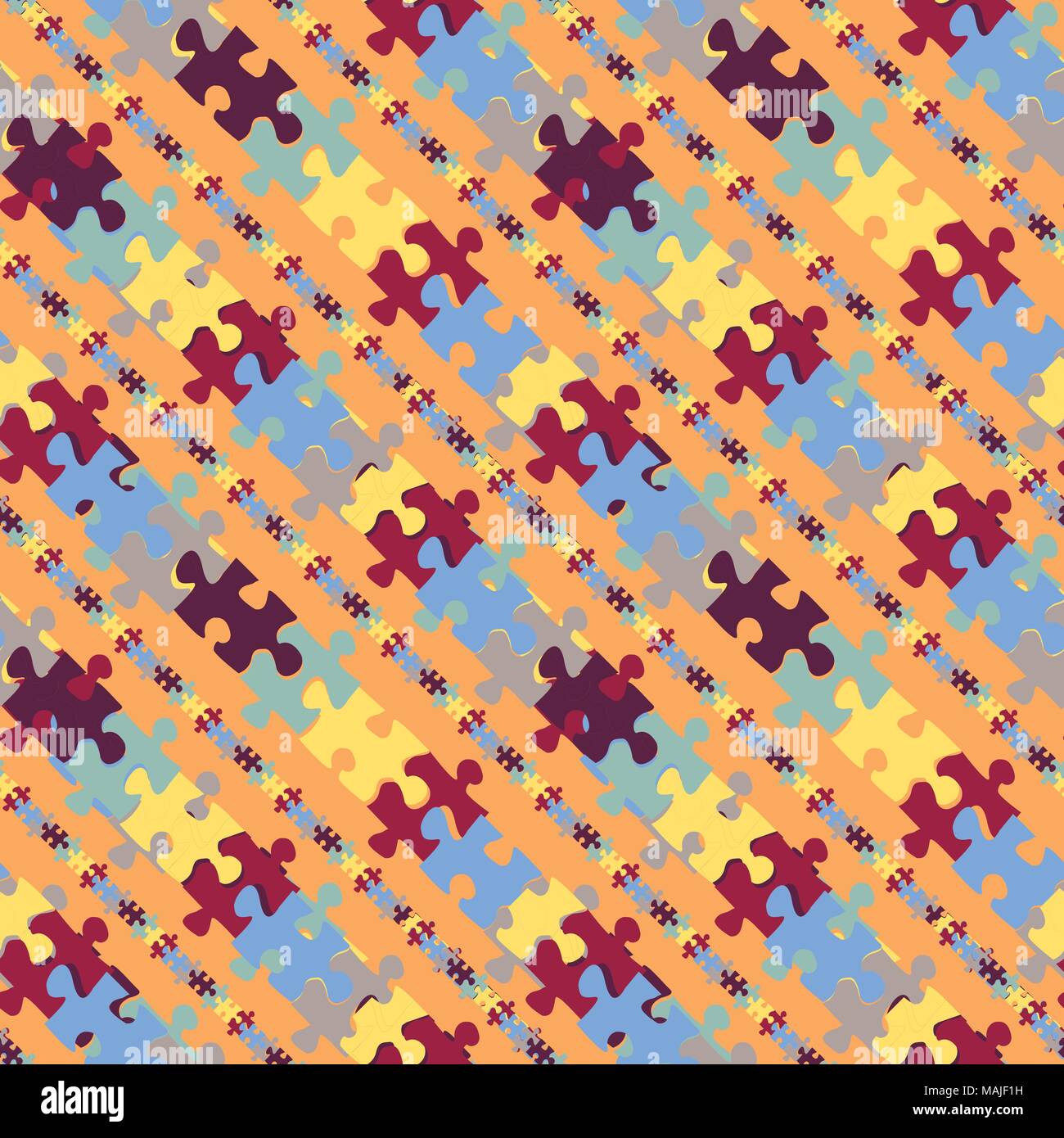 Seamless repeating pattern consisting of puzzles Stock Vector Image ...