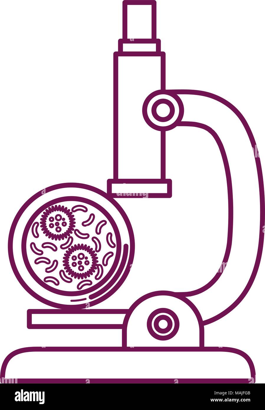 microscope laboratory with bacterial culture vector illustration design ...