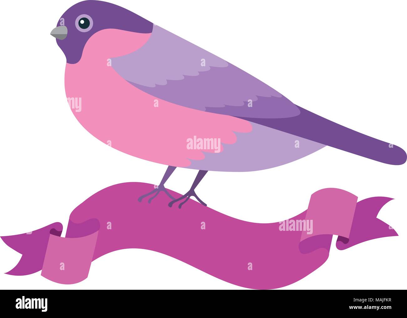 cute bird with ribbon vector illustration design Stock Vector Image ...
