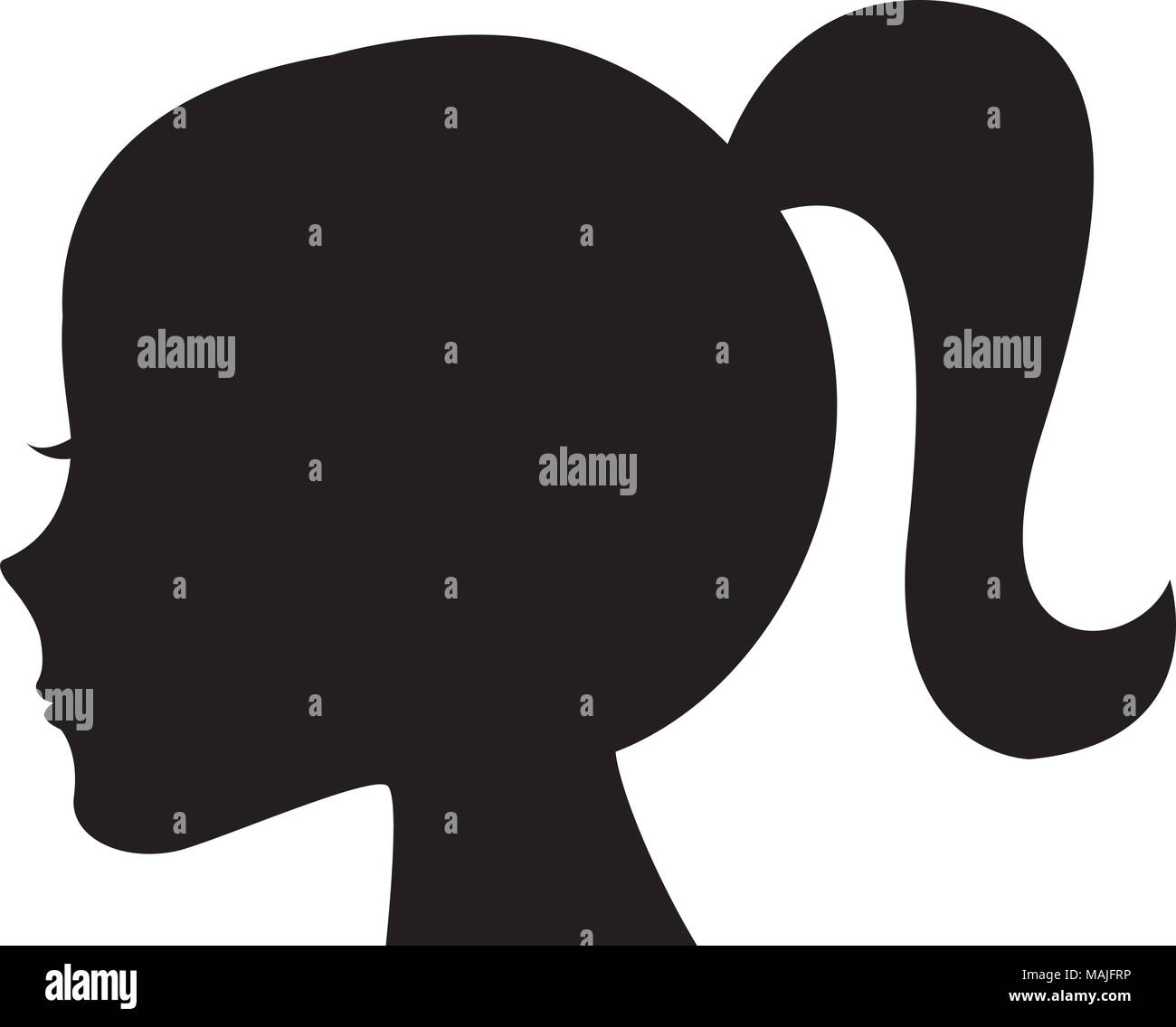 female head profile silhouette vector illustration design Stock Vector ...