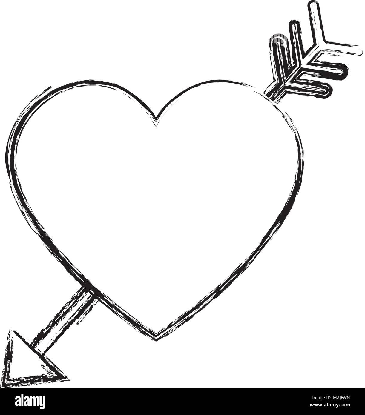 heart love with arrow vector illustration design Stock Vector Image ...