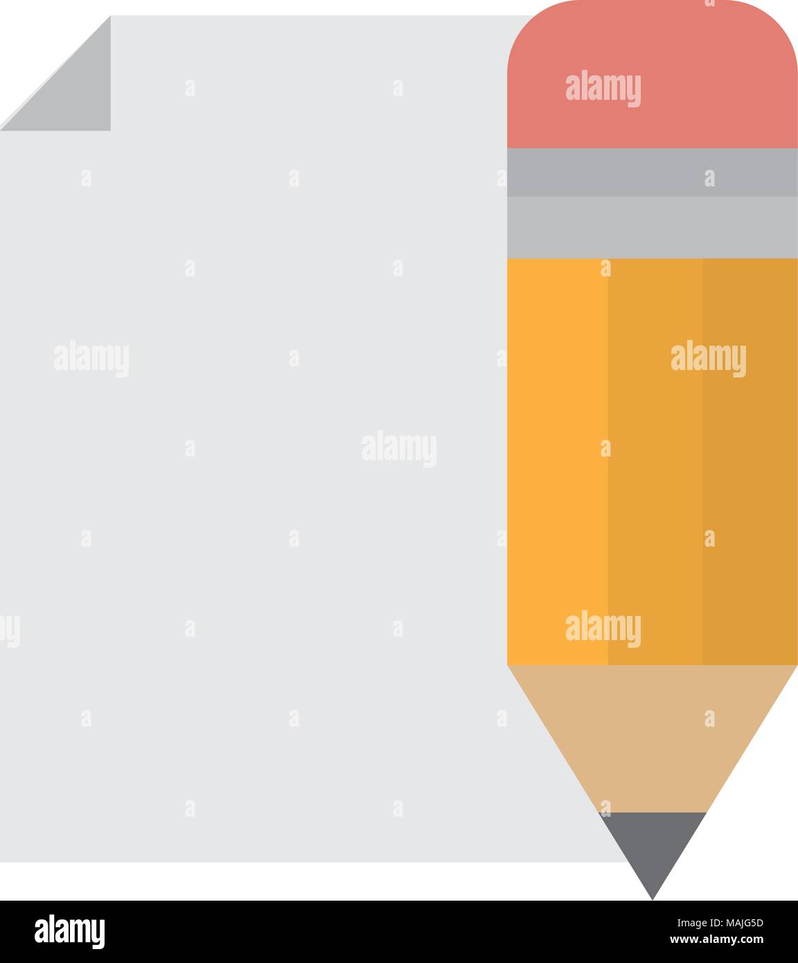 pencil write with paper documents vector illustration design Stock ...