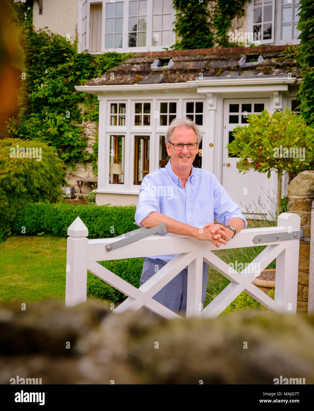 Ghostwriter Andrew Crofts at his West Sussex home Stock Photo - Alamy
