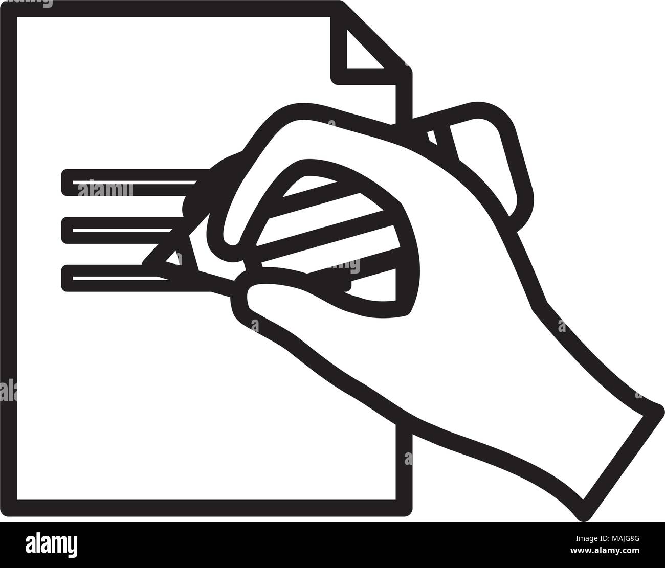 hand writing with pencil in paper vector illustration design Stock ...