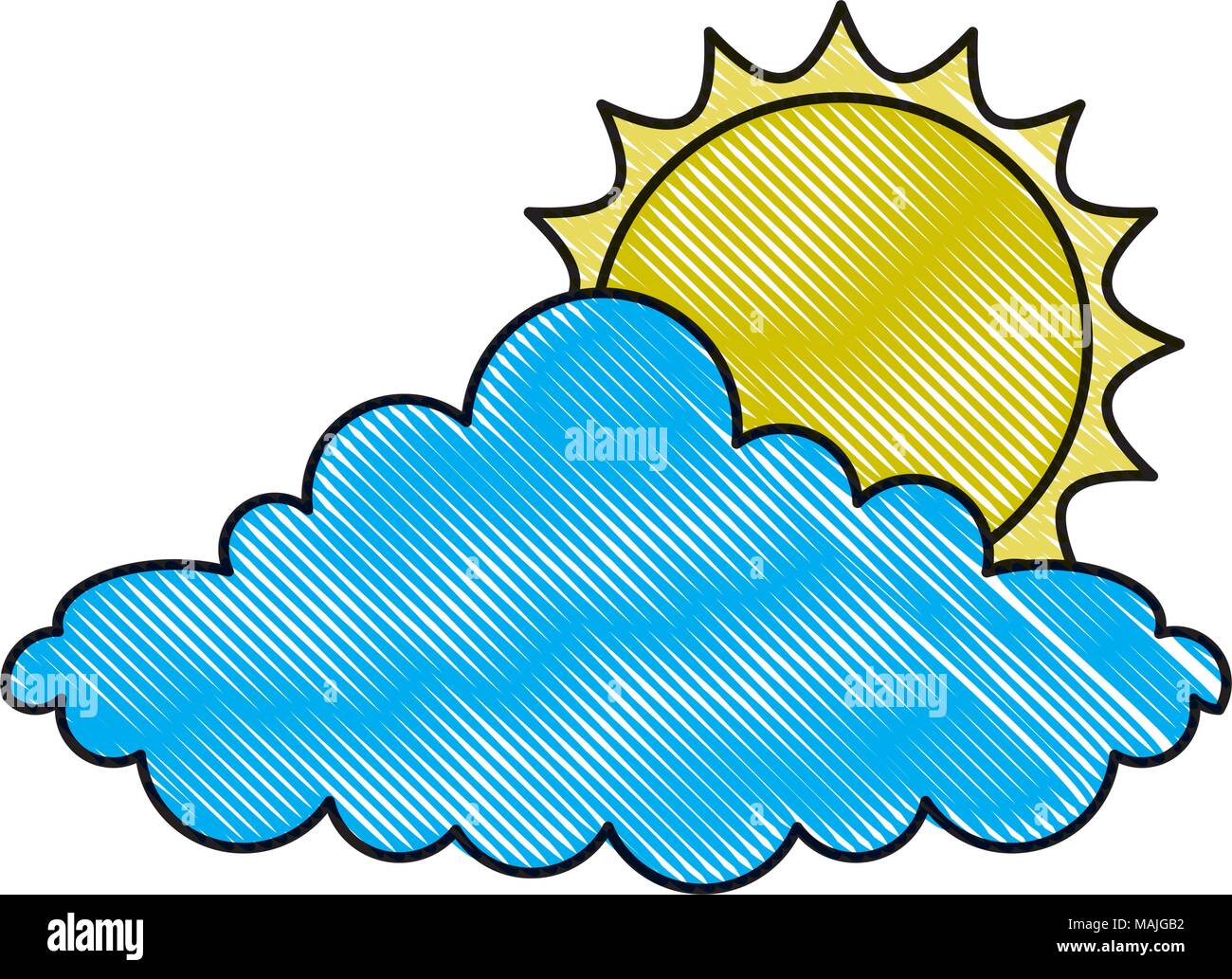 weather sun cloud day vector illustration design Stock Vector Image ...