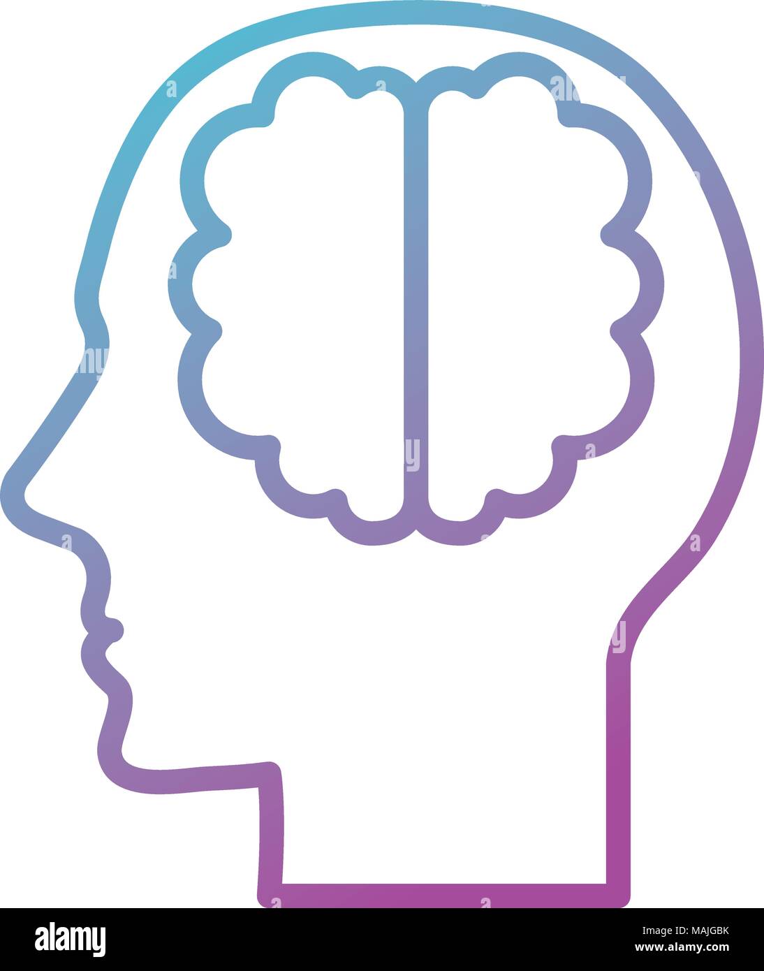 human profile with brain vector illustration design Stock Vector Image ...