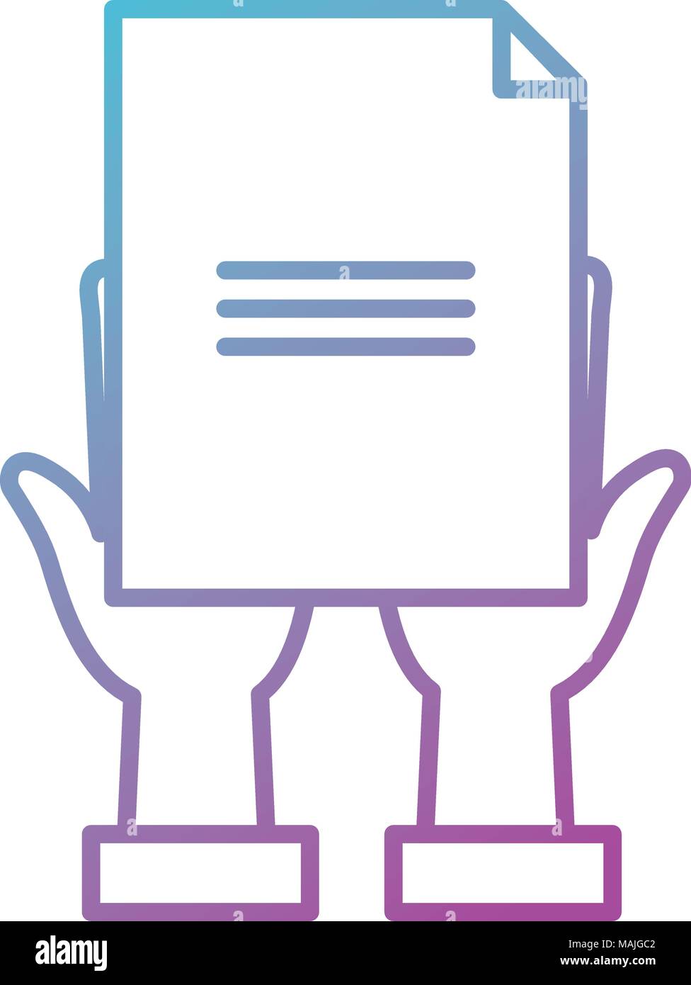 hands with paper document isolated icon vector illustration design ...