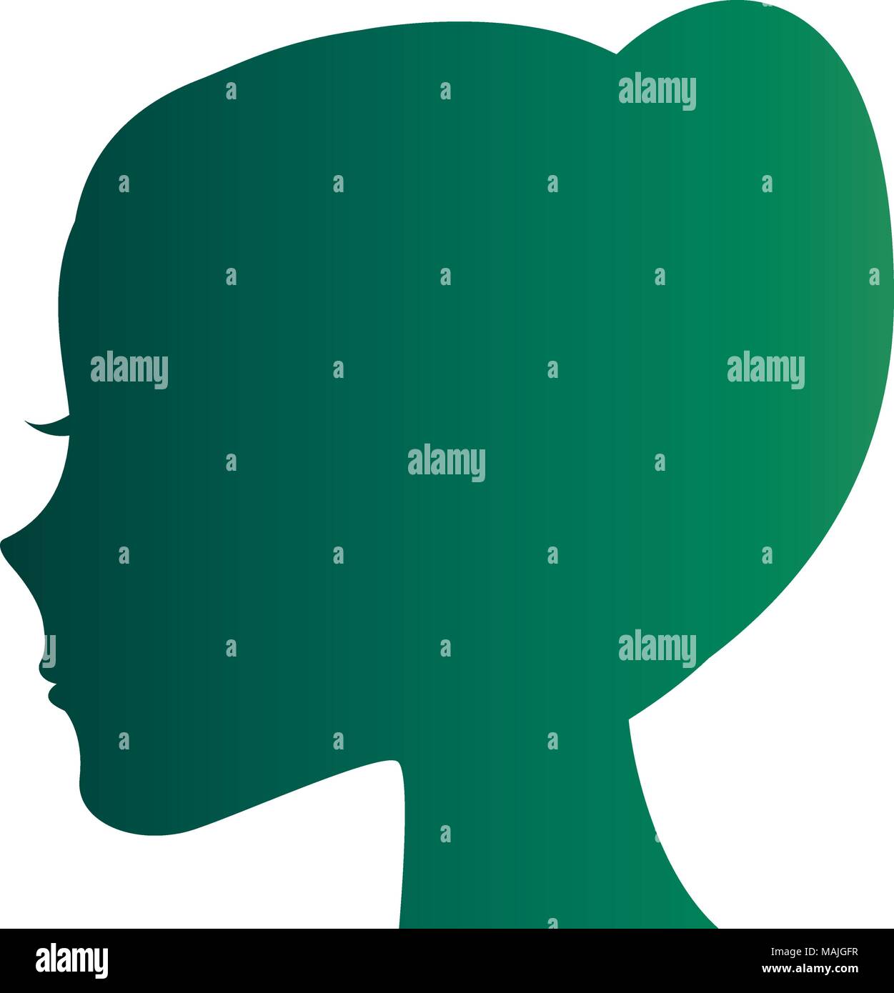 female head profile silhouette vector illustration design Stock Vector ...