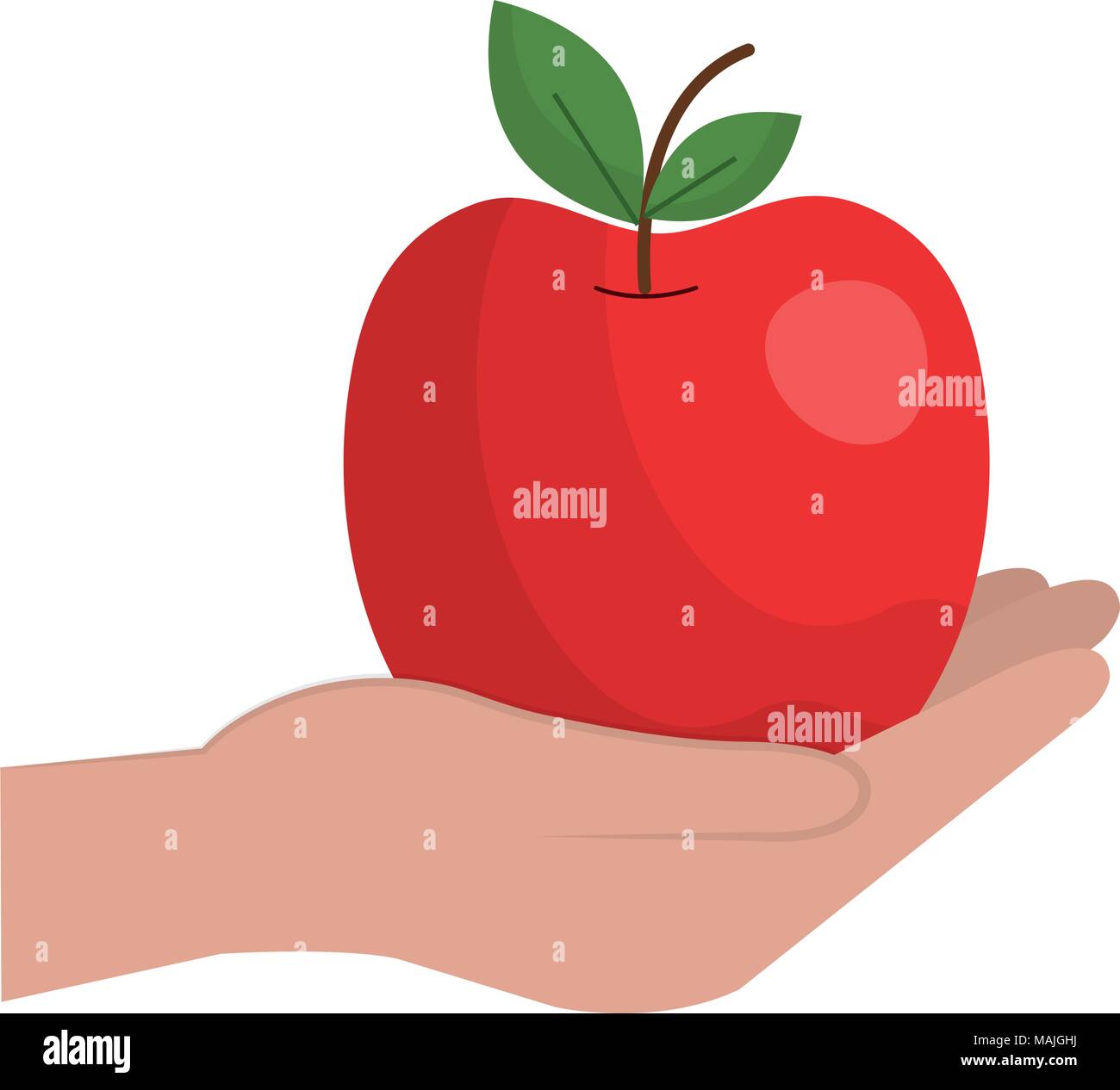 hand lifting apple fresh fruit icon vector illustration design Stock ...