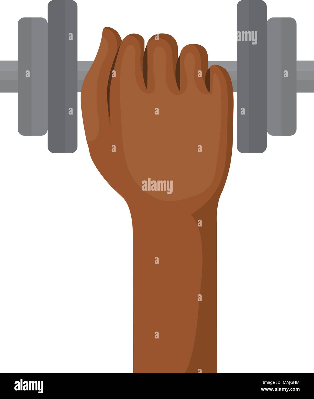 hand with weight lifting device icon vector illustration design Stock ...