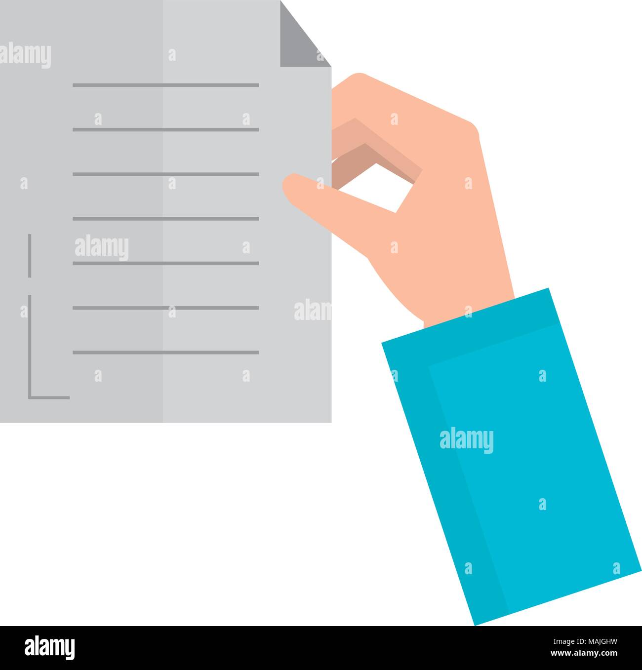 hand with paper document isolated icon vector illustration design Stock ...
