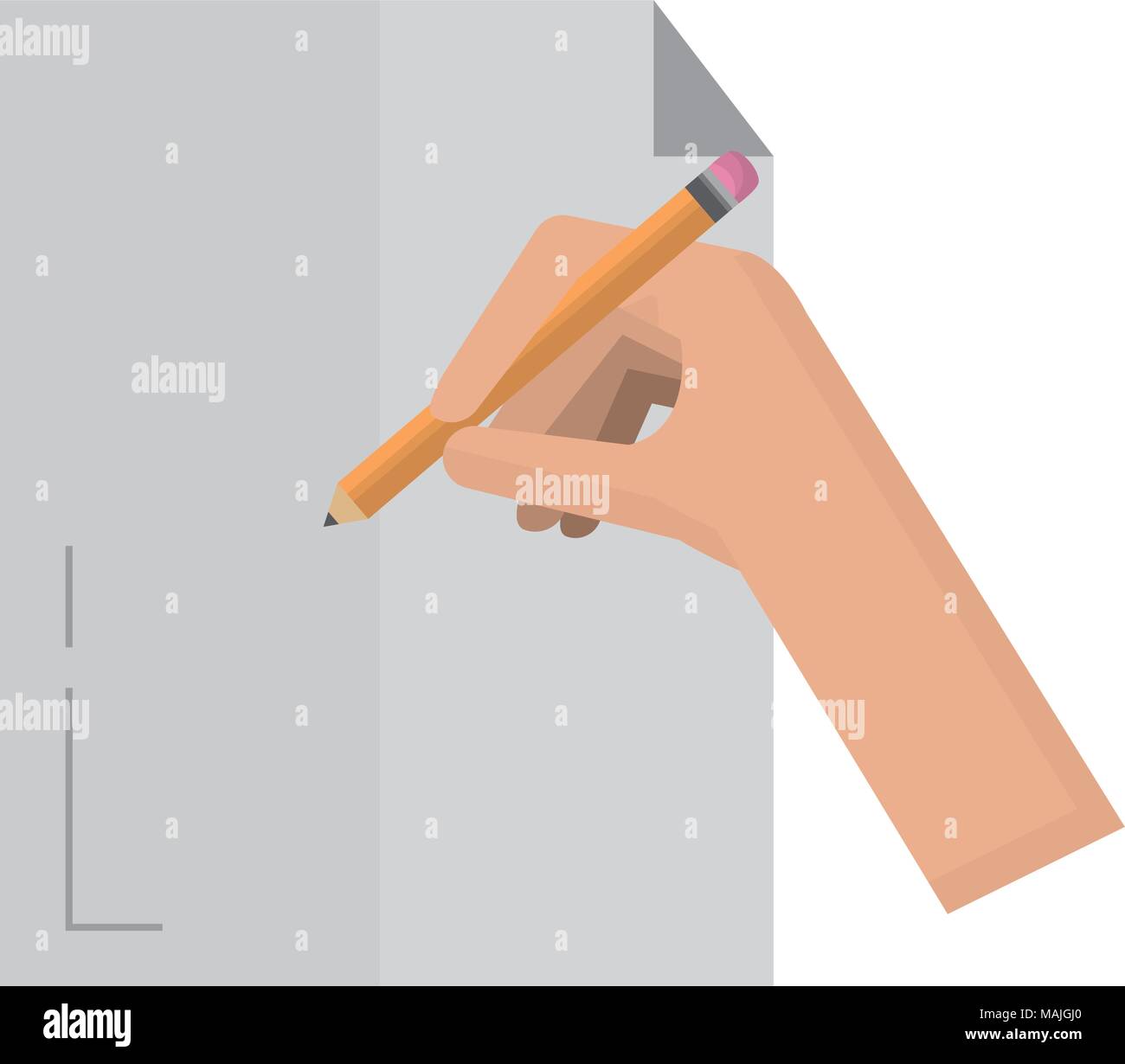 hand writing with pencil in paper vector illustration design Stock ...