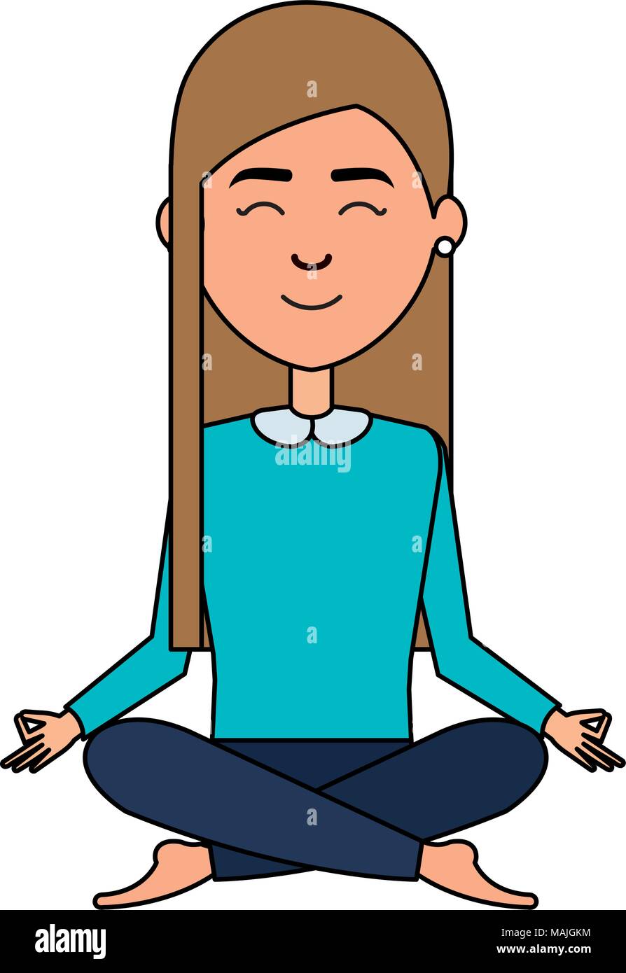 Young woman doing lotus pose Stock Vector Images - Alamy
