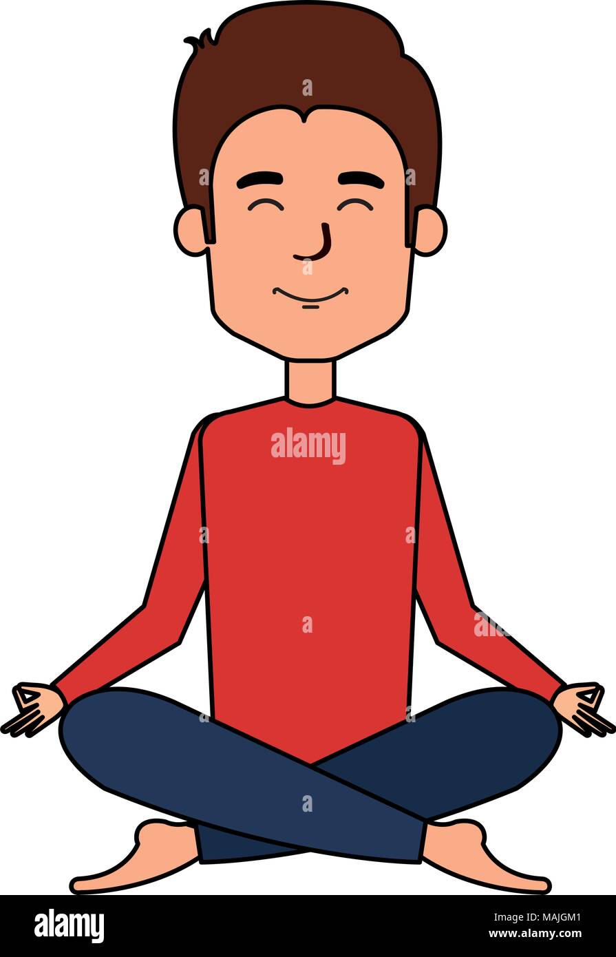 Man doing lotus position Stock Vector Images - Alamy