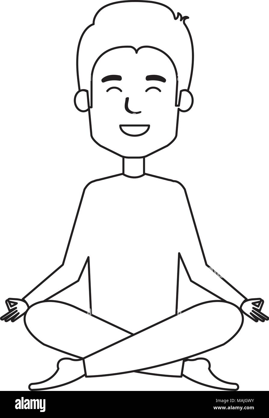 Man doing lotus position Stock Vector Images - Alamy