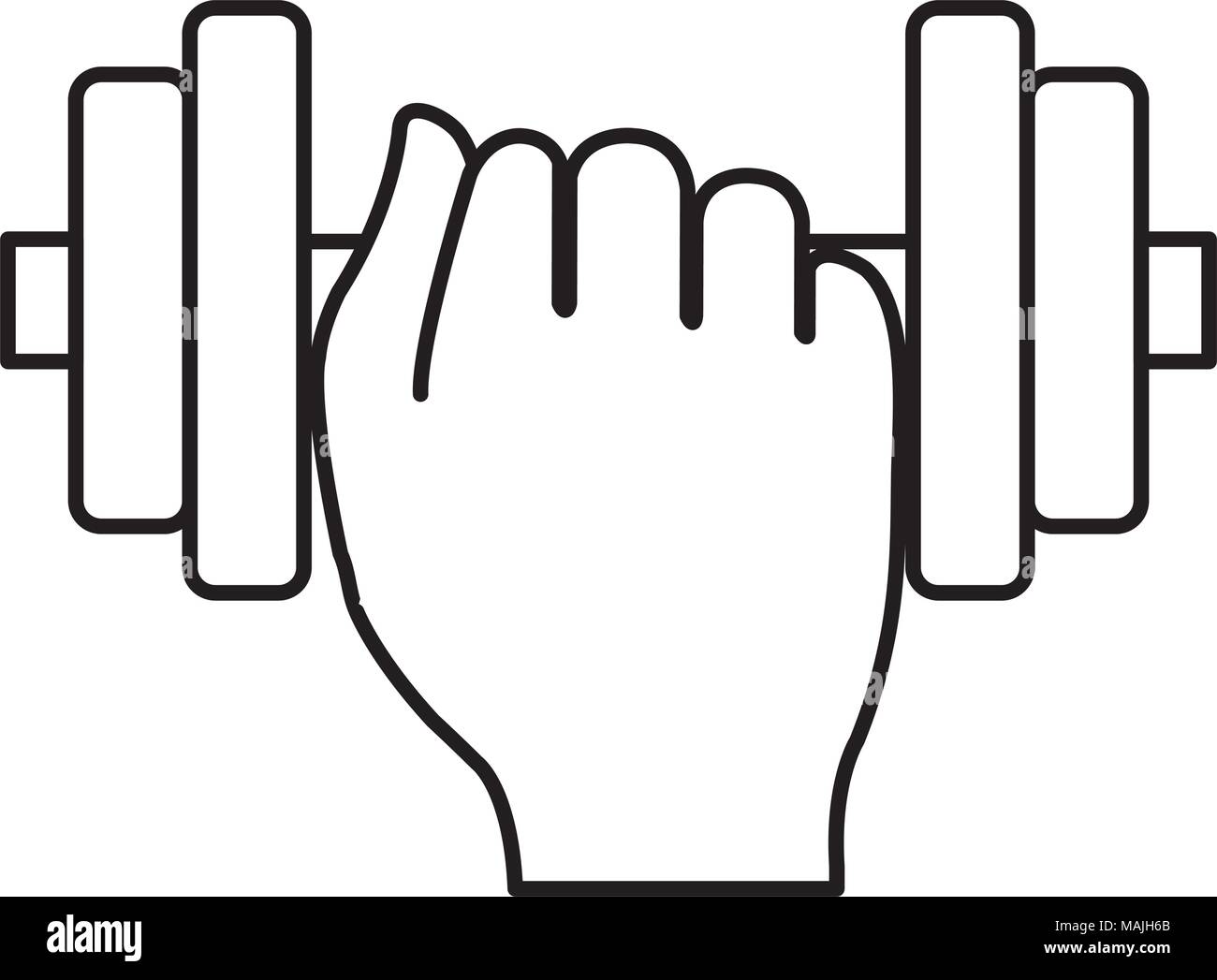 hand with weight lifting device icon vector illustration design Stock ...