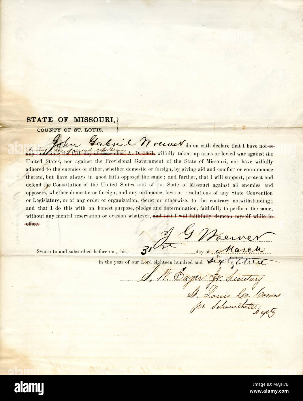 Swears oath of allegiance to the Government of the United States and ...