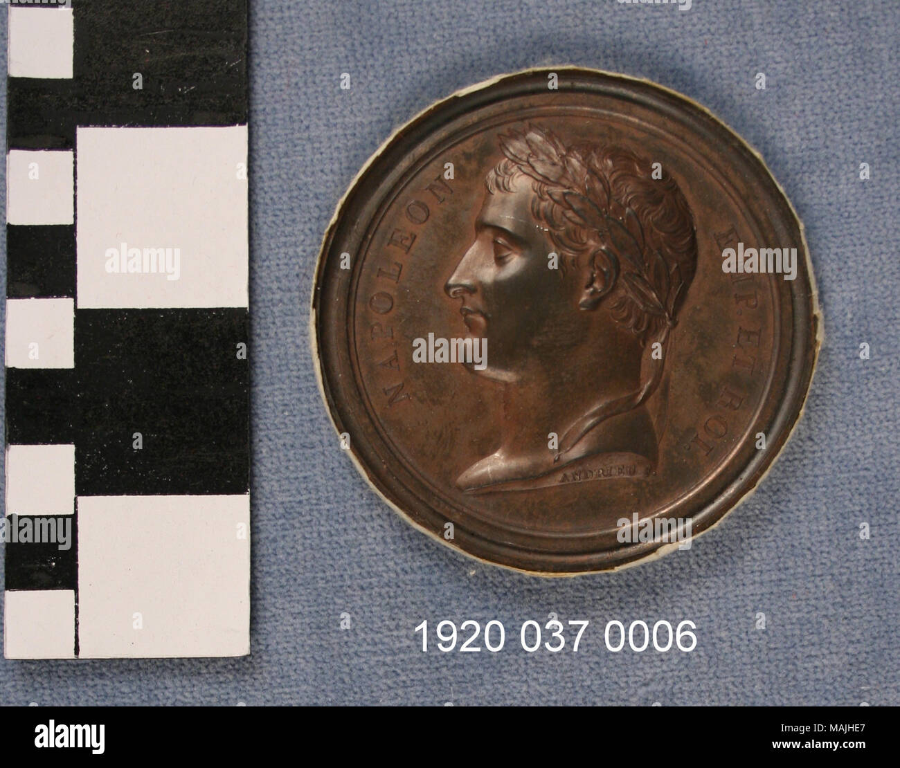 Circular bronze medal commemorating Napoleon, designed by Bertrand ...