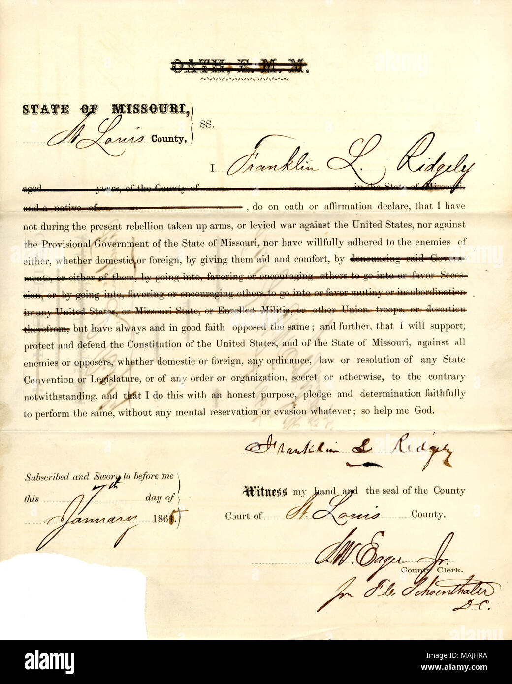 Franklin legal documents hi-res stock photography and images - Alamy