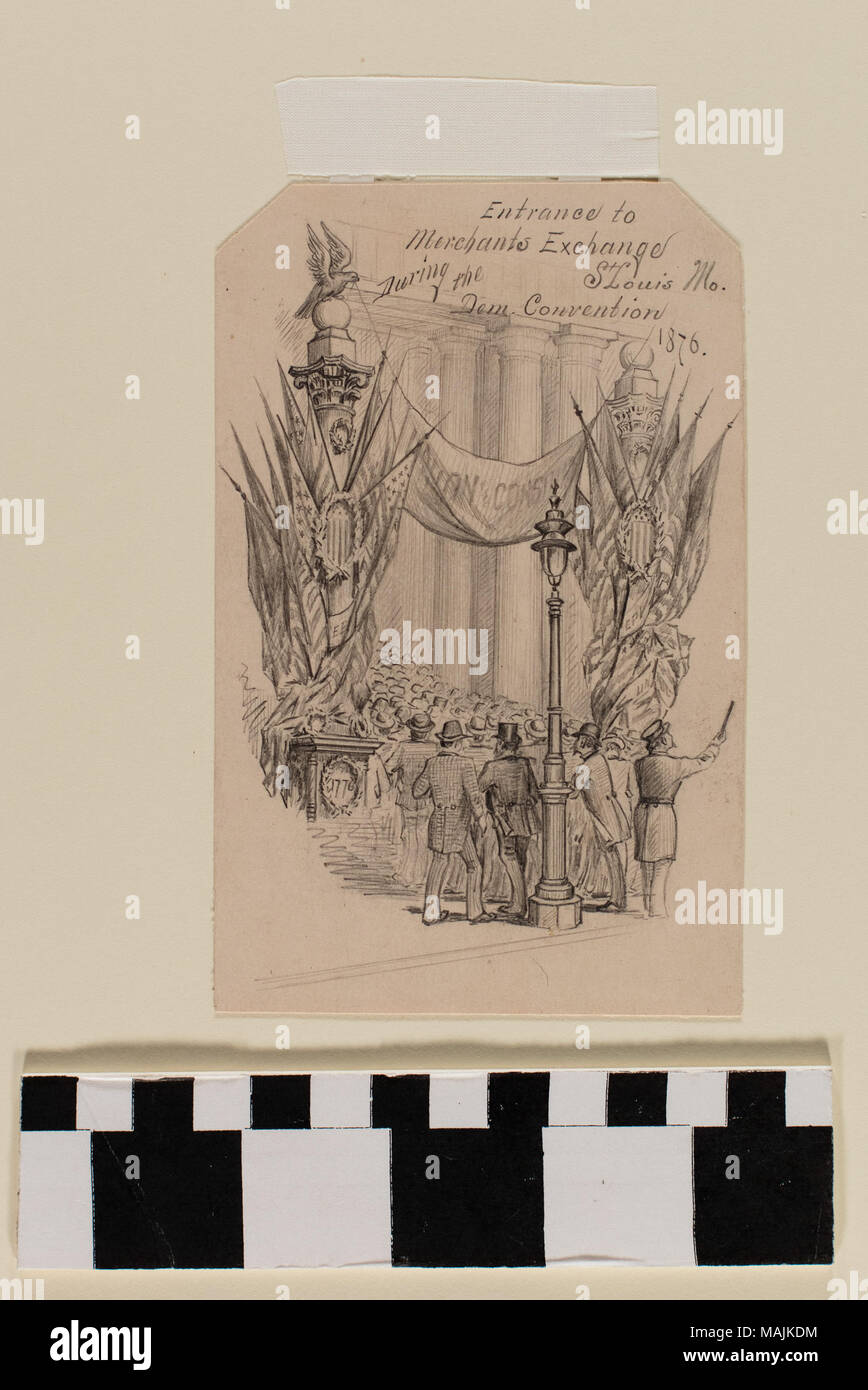 Charcoal drawing of the entrance to the Merchant's Exchange during the ...