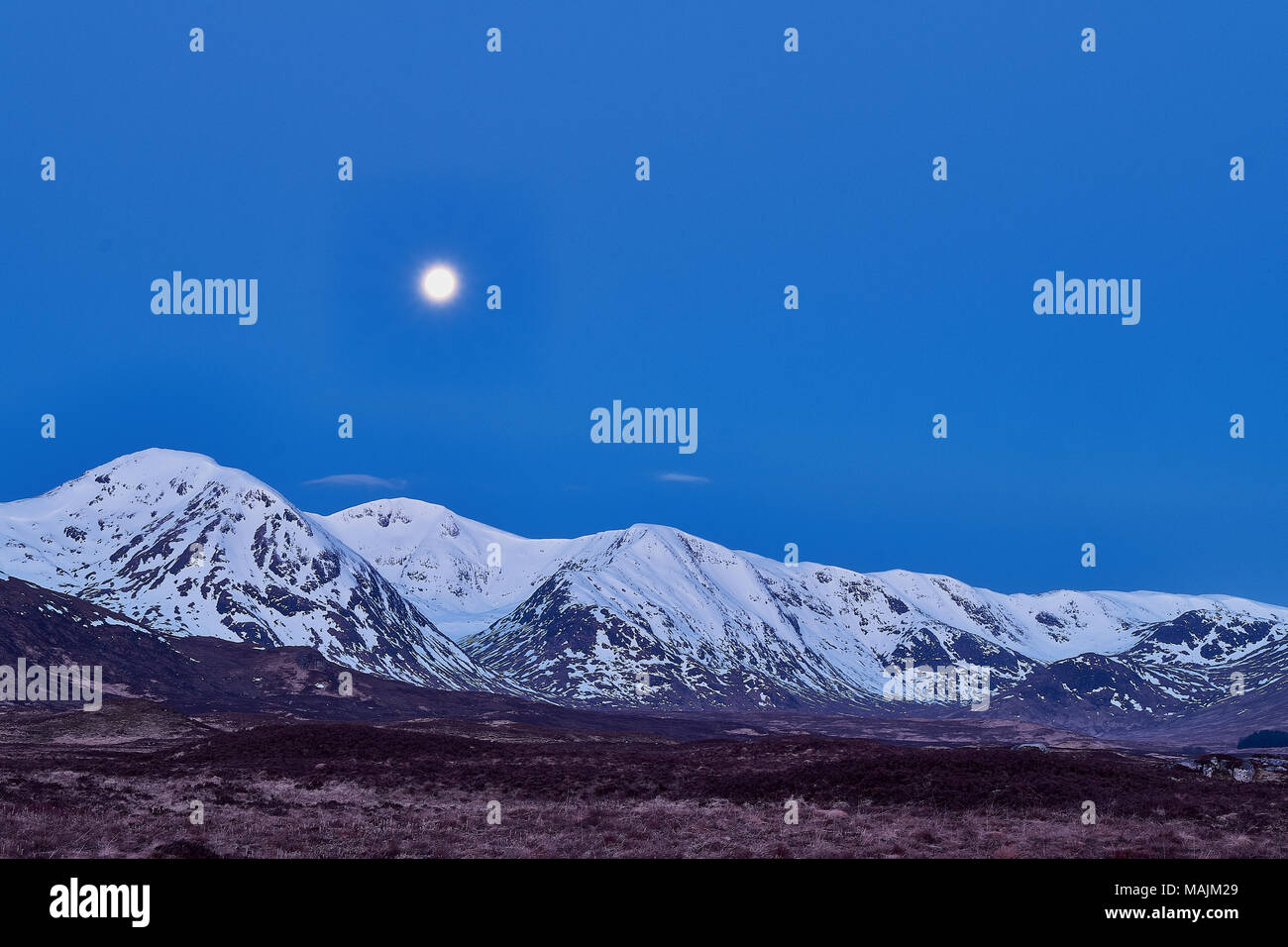 Scotland Moon in the mountains Stock Photo - Alamy