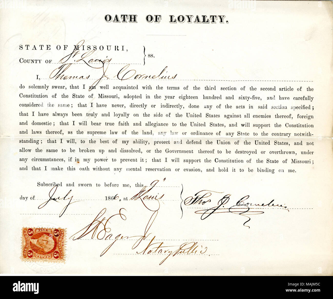 Swears oath of allegiance to the Government of the United States and ...