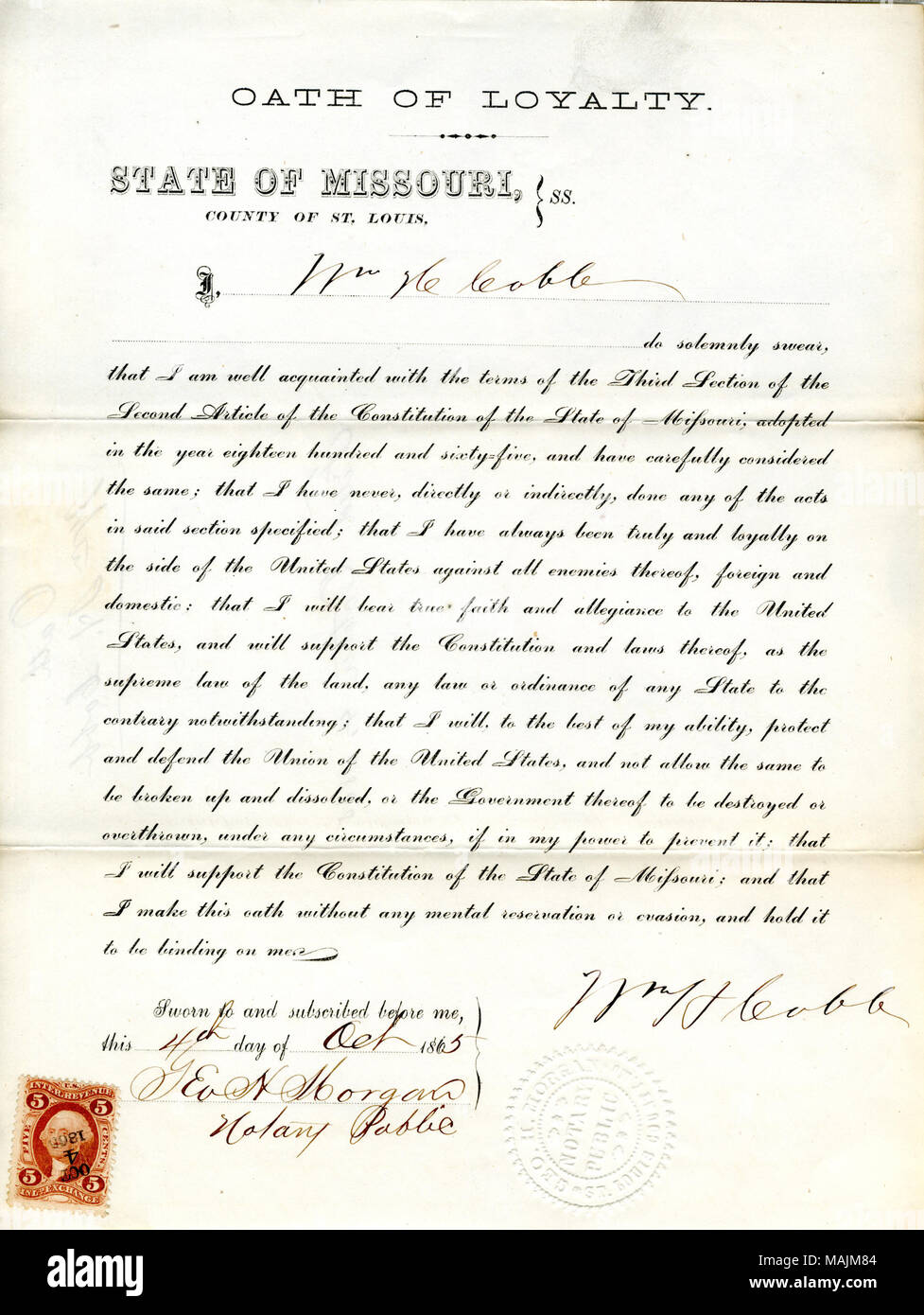 Swears oath of allegiance to the Government of the United States and ...